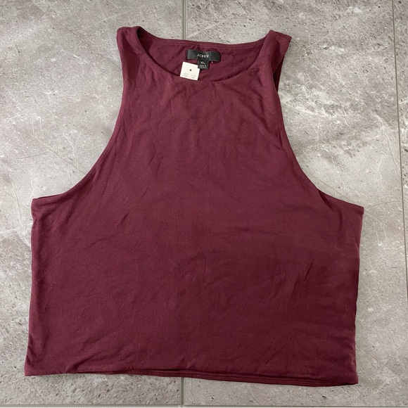 J. Crew | Tops | J Crew Tank Top Womens Xl Maroon Formknit High Neck ...